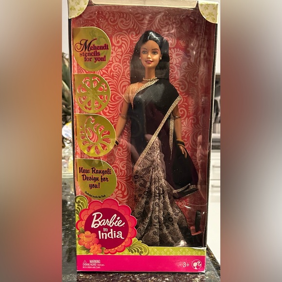 Mattel | Other | Rare 25 Mattel Barbie In India Black Saree Sari Ethnic ...